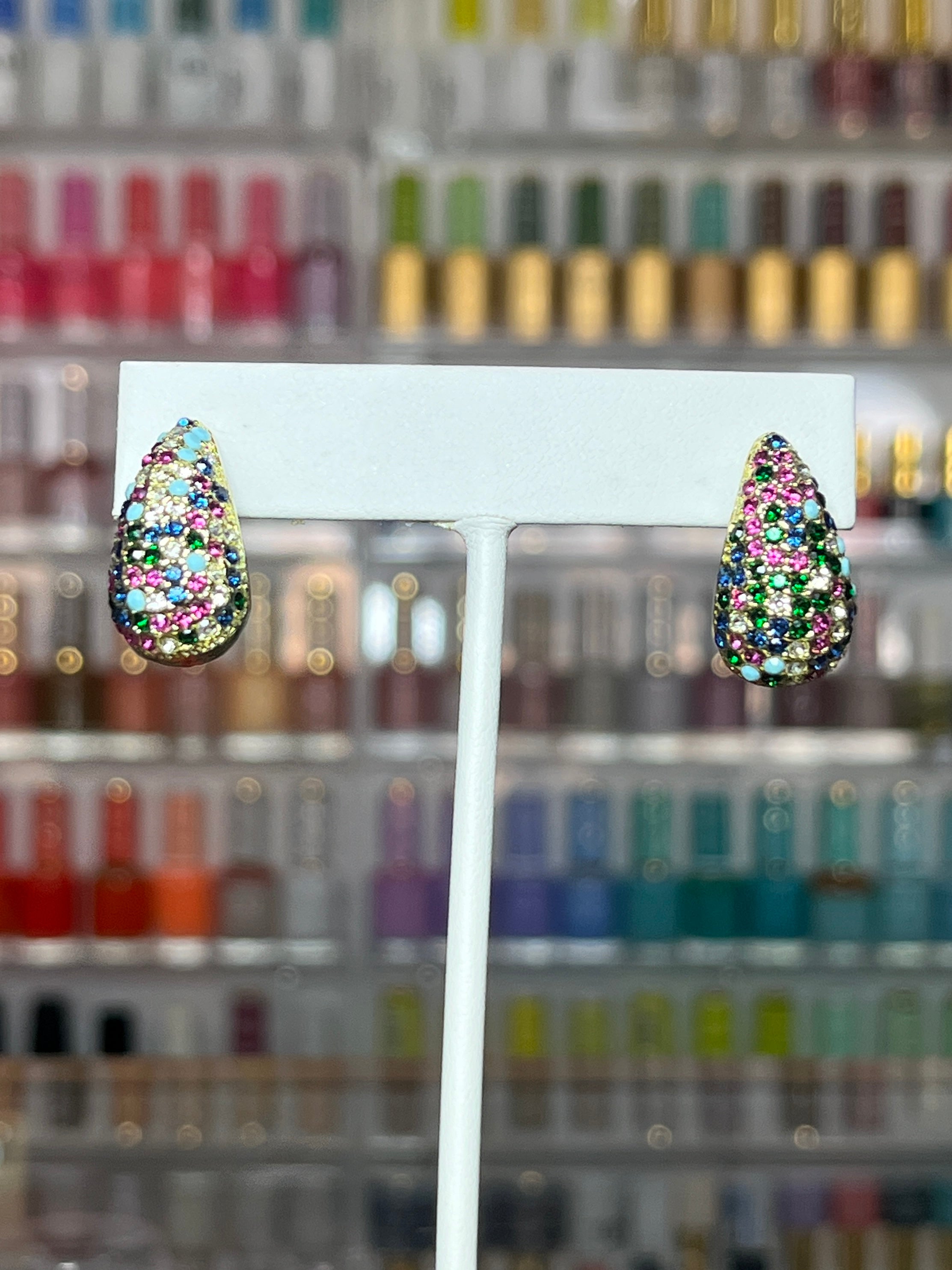 Multi–Colored Tear Drop Earrings – Refinairy